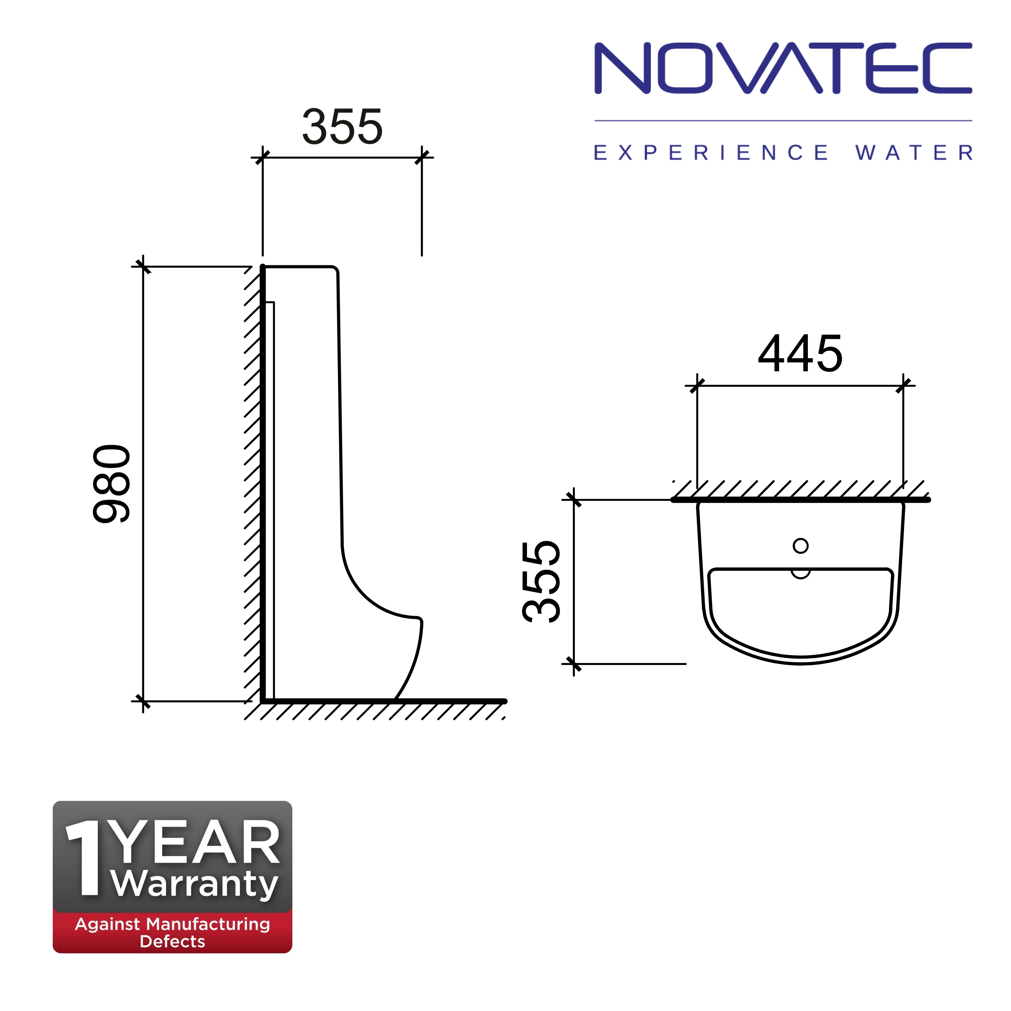Novatec SW Troy Pedestal Urinal Bowl